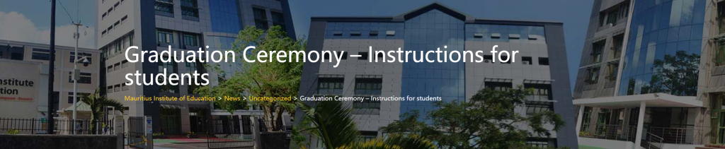 Mauritius (Mauritius Institute of Education) Graduation Ceremony ...
